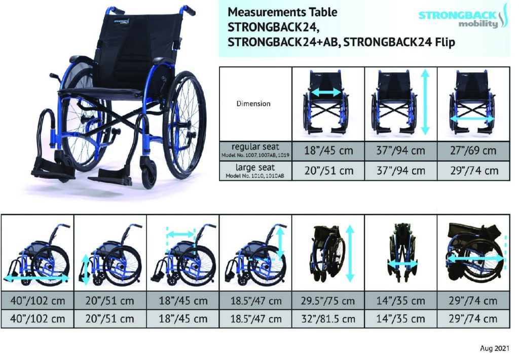 STRONGBACK Comfort: 24+AB Wheelchair – Ergonomic Design